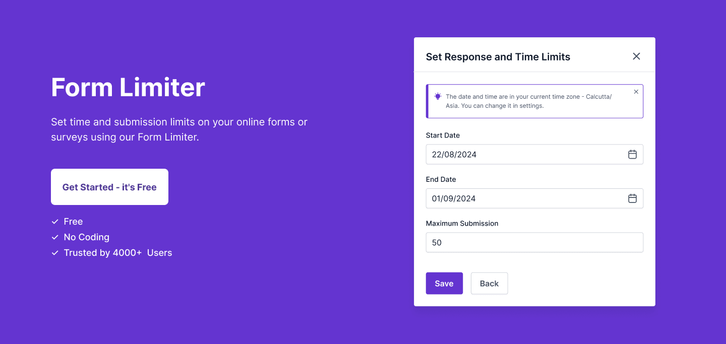 Form Limiter | Set Time & Submission Limits | Formester